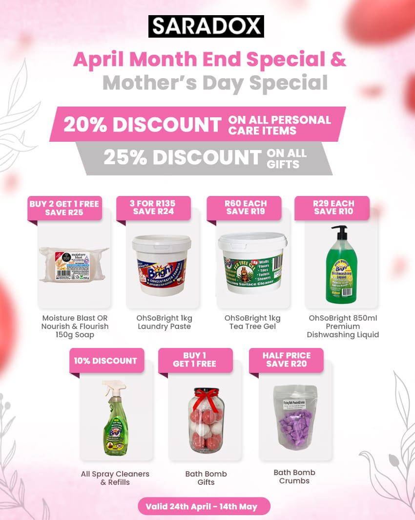April Month End & Mothers Day Specials! – Saradox Online Factory Shop